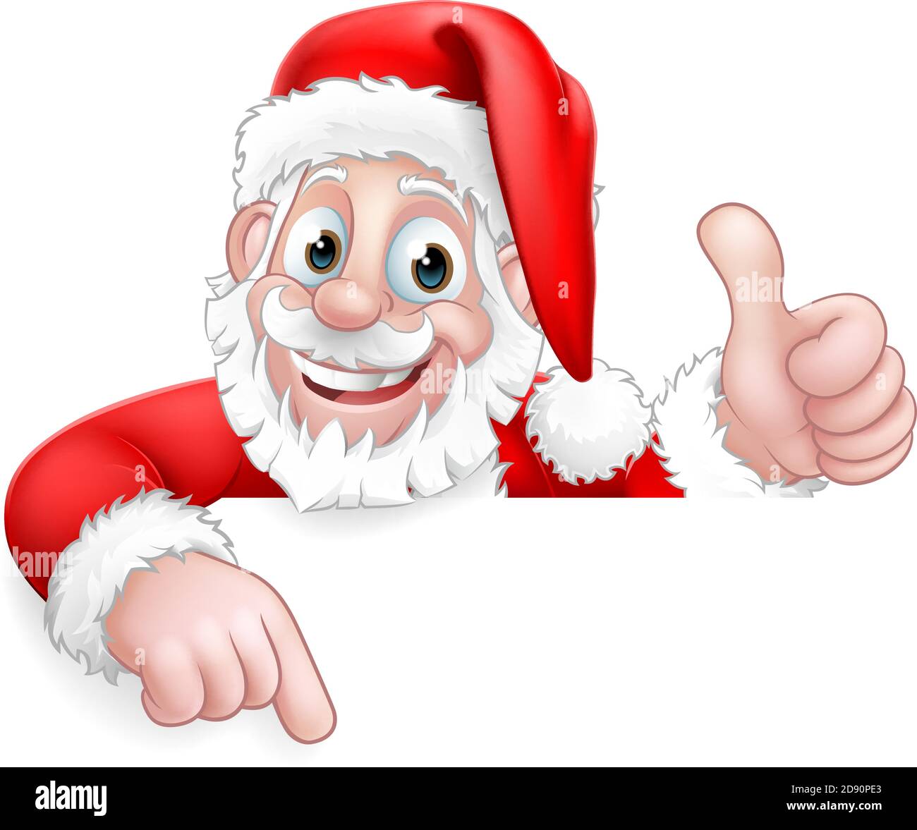 Santa Claus Christmas Peeking Pointing Cartoon Stock Vector Image & Art ...