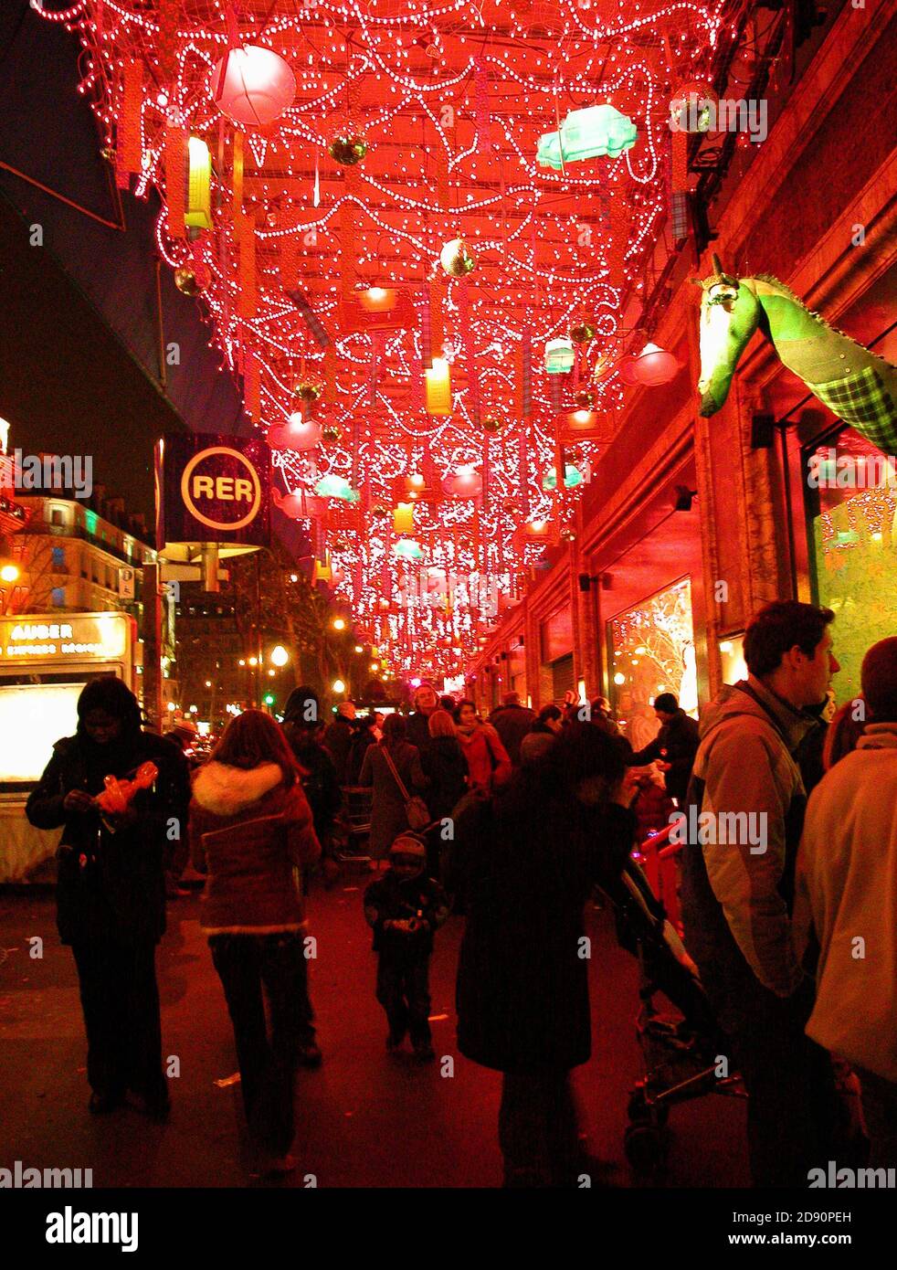 Christmas windows 2005 boulevard haussmann in paris Stock Photo - Alamy