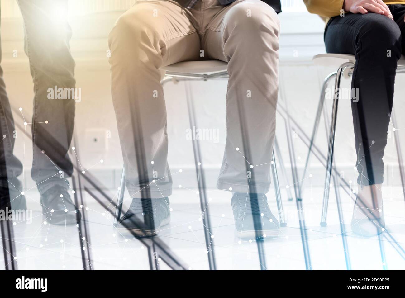 Group of people waiting for job interview; multiple exposure Stock ...