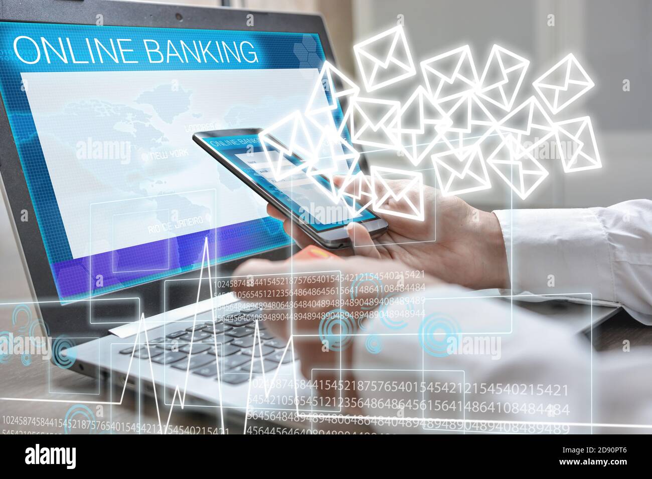 Application of smart phone for internet banking in a secure way Stock ...