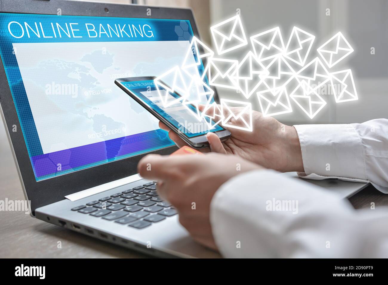 Application of smart phone for internet banking in a secure way Stock ...