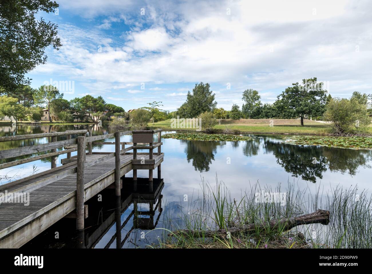 Pontoon on Lake Hourtin, in Gironde on the French Atlantic coast Stock ...