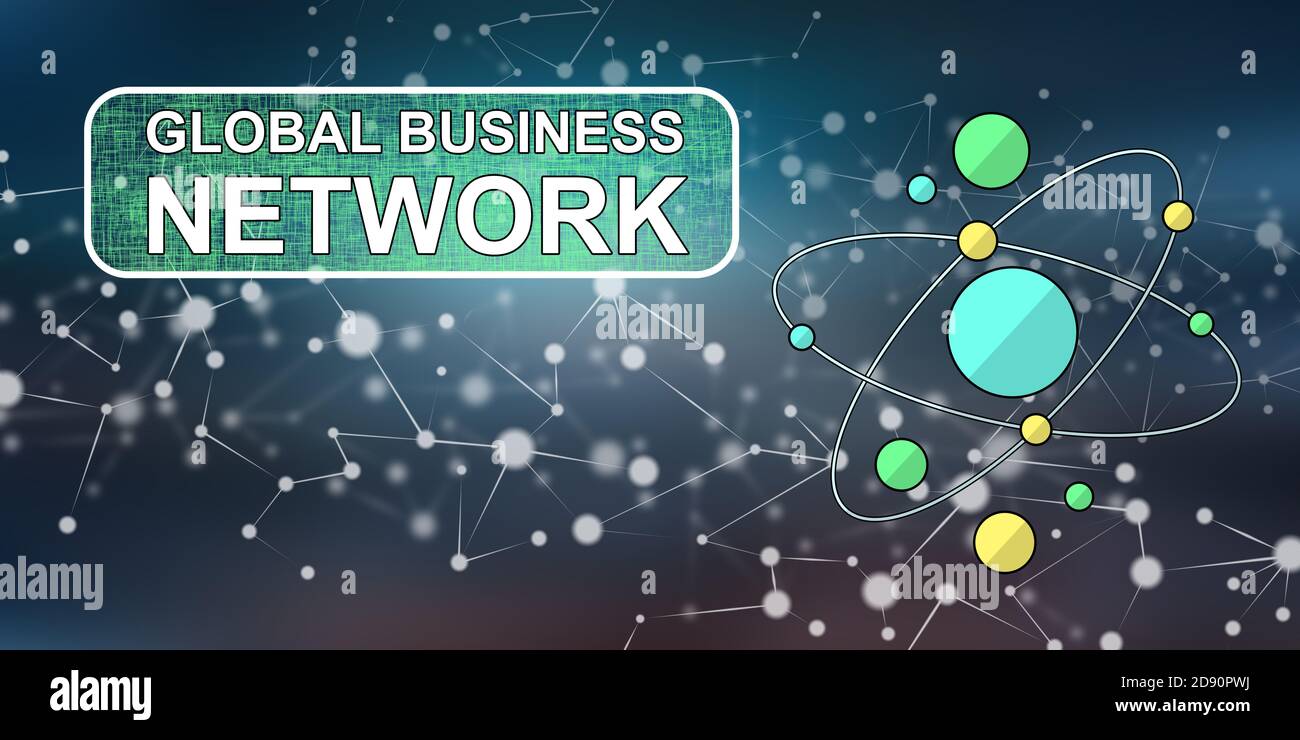 Illustration of a global business network concept Stock Photo - Alamy