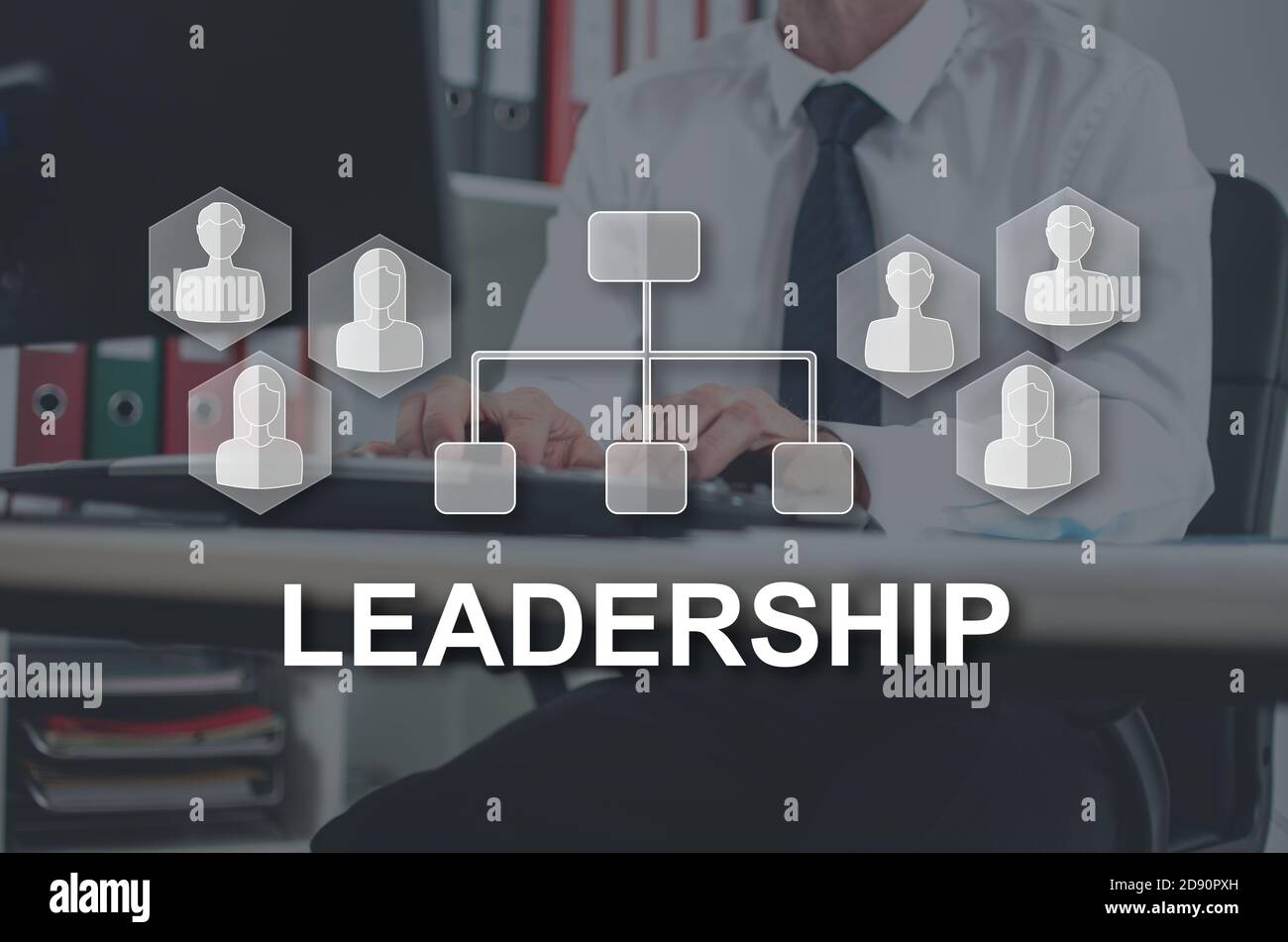 Leadership concept illustrated by a picture on background Stock Photo ...