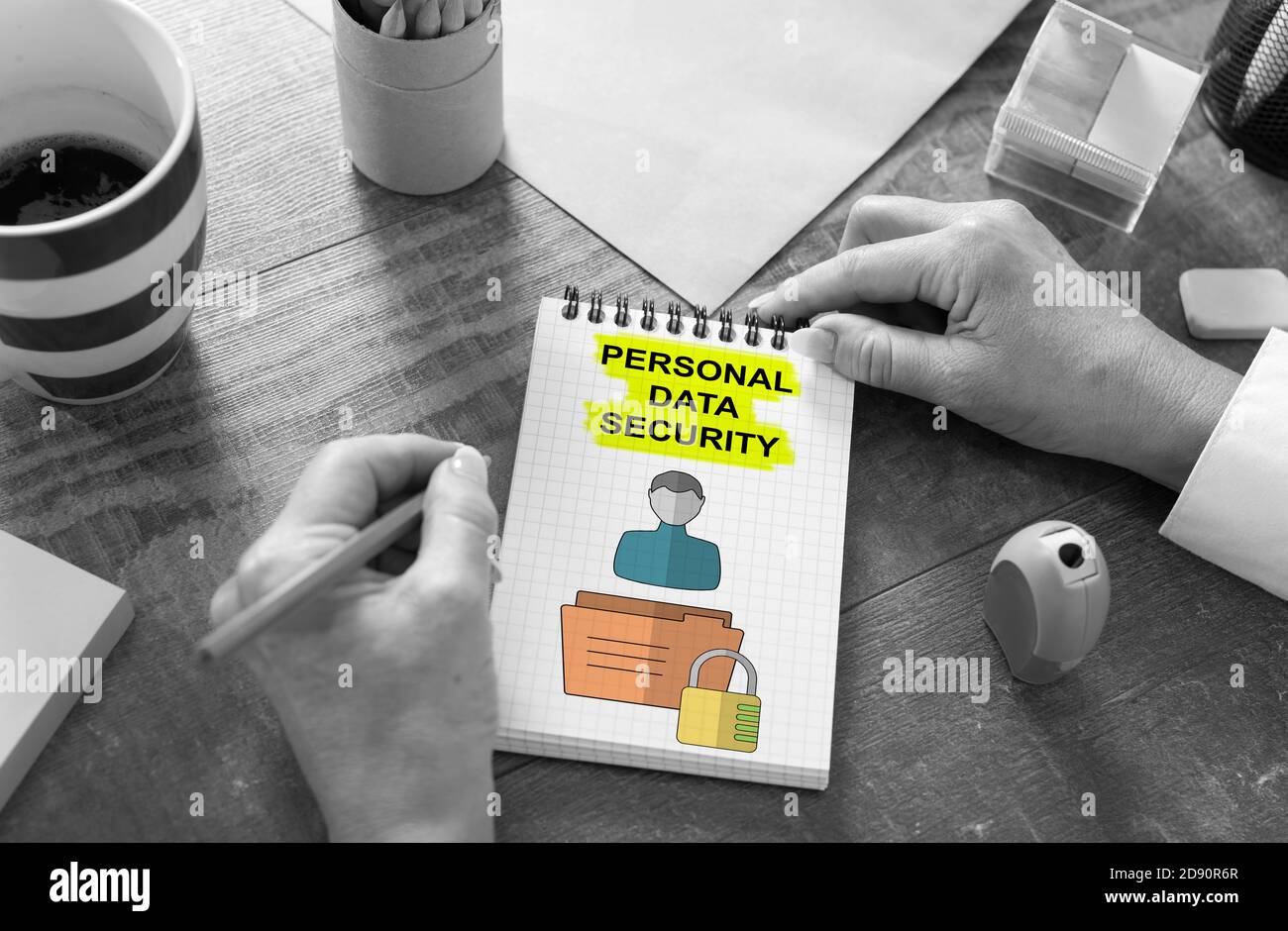 Personal data security concept drawn on a notepad Stock Photo - Alamy
