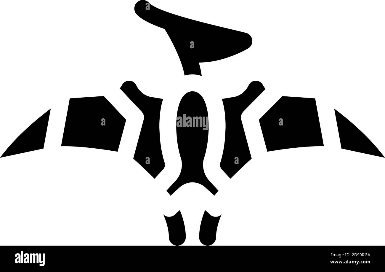 pterodactyl dinosaur glyph icon vector illustration sign Stock Vector ...