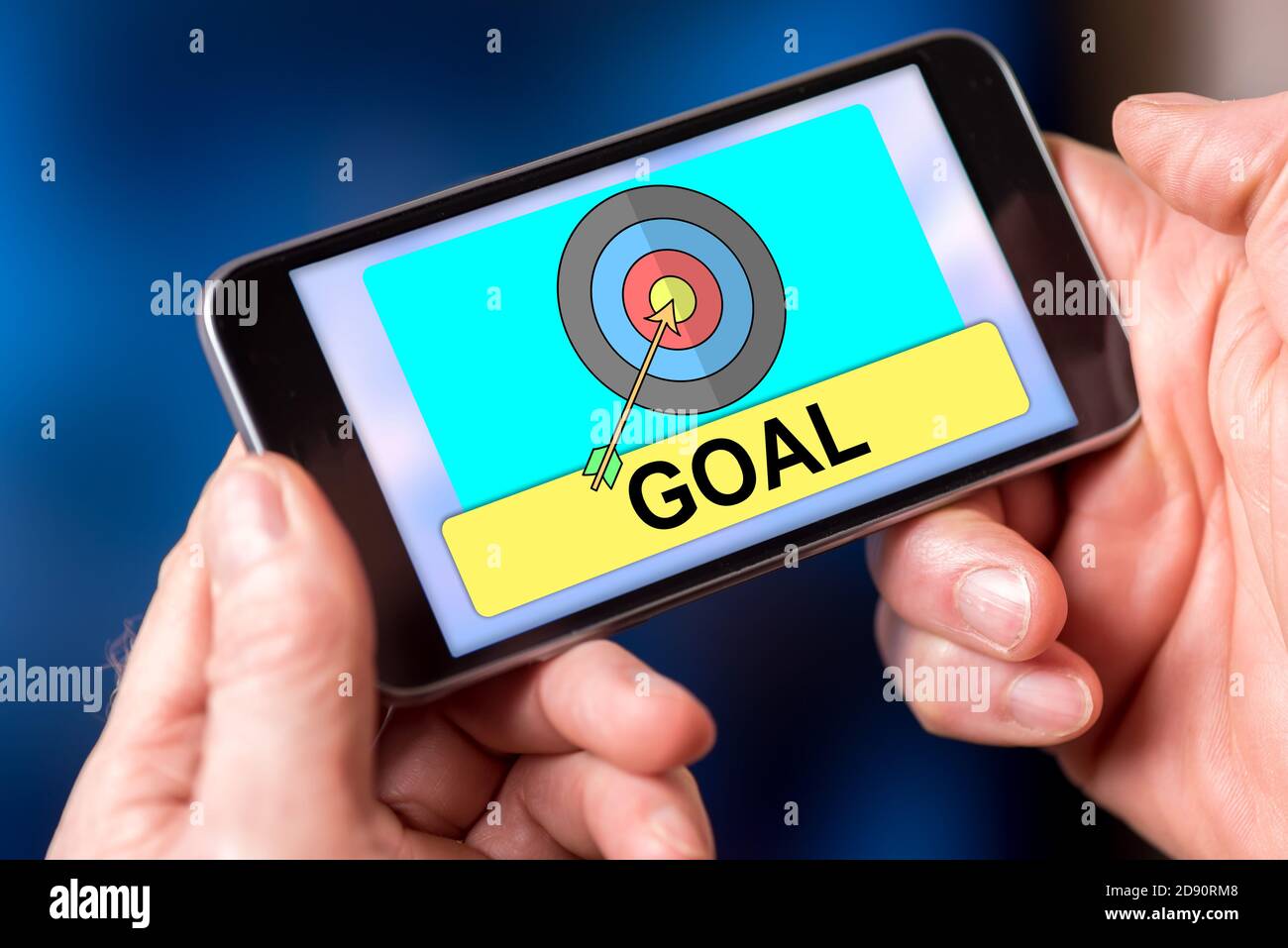 Smartphone screen displaying a goal concept Stock Photo - Alamy