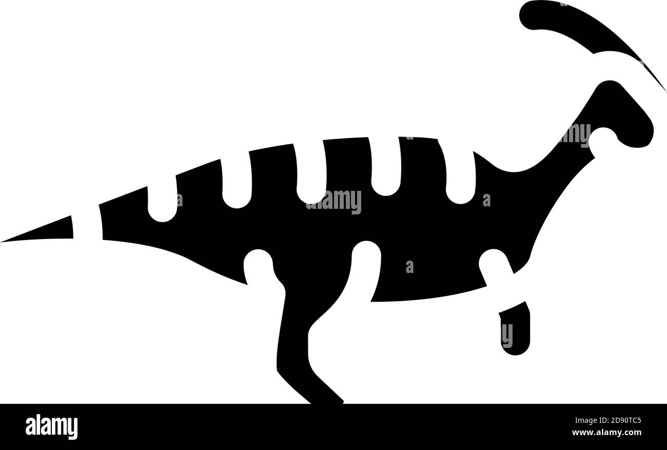 parasaurolophus dinosaur glyph icon vector illustration sign Stock ...