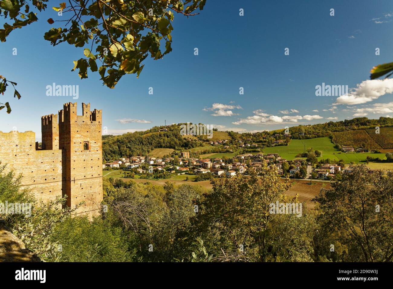 view from Viscontea rock in Castell’ Arquato overe the surrounding ...