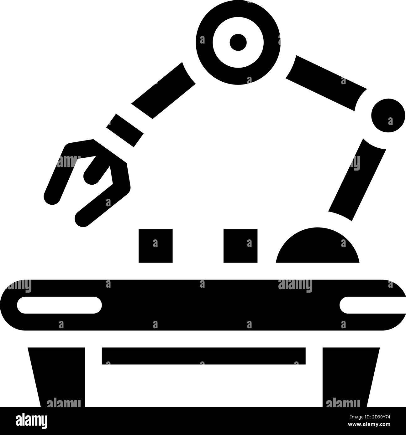 factory robotic arm glyph icon vector illustration Stock Vector Image ...