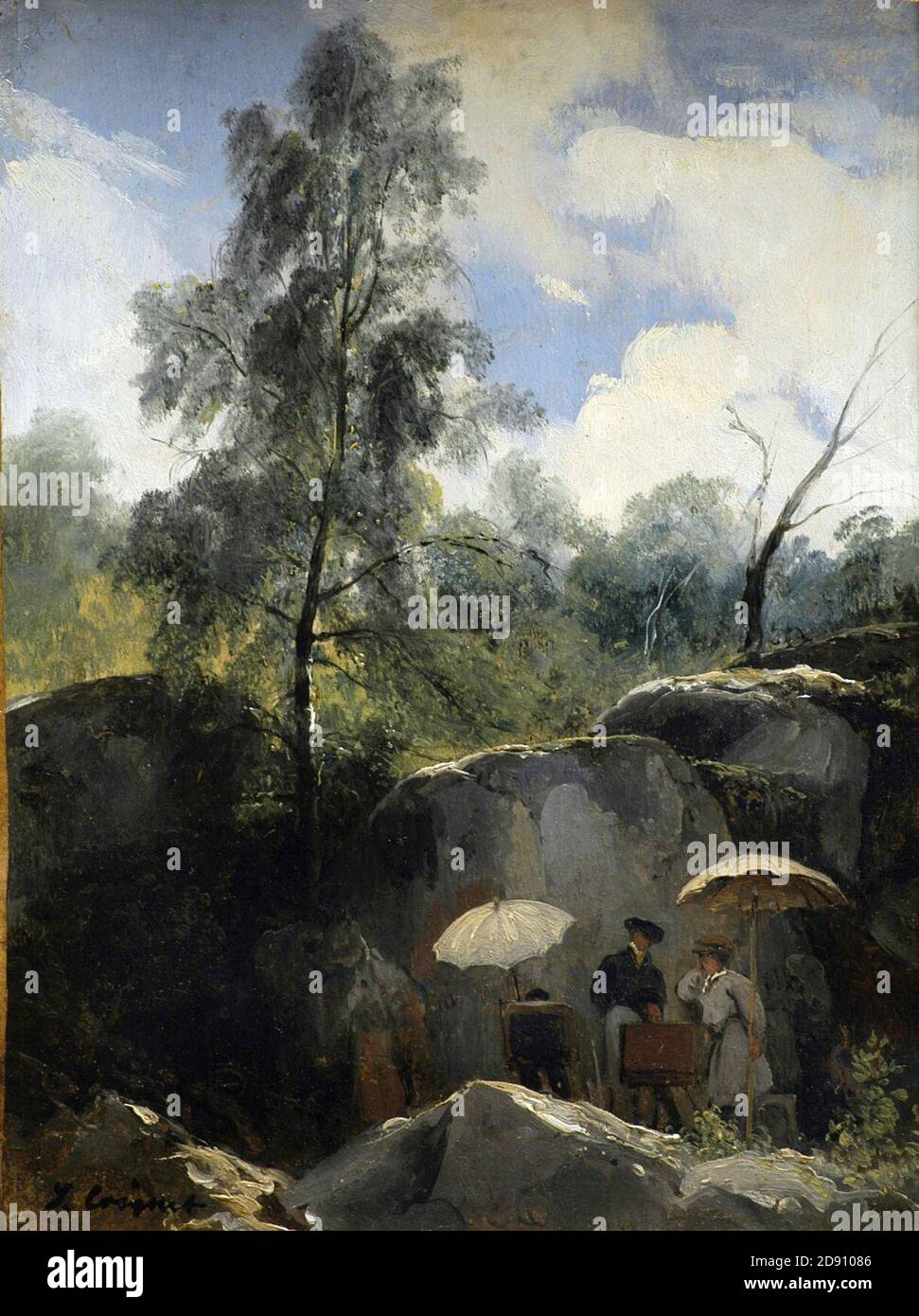 Jules Coignet - Peintres sur le motif en forêt de Fontainebleau, 1825 ...