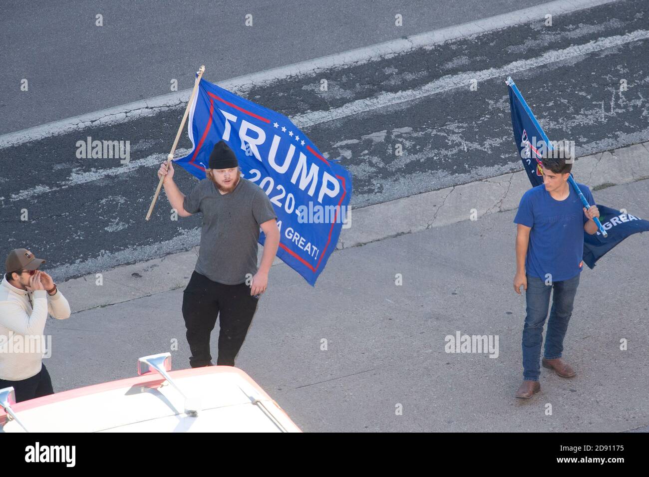 Austin, TX USA 30OCT20: Donald Trump supporters block a Biden-Harris ...