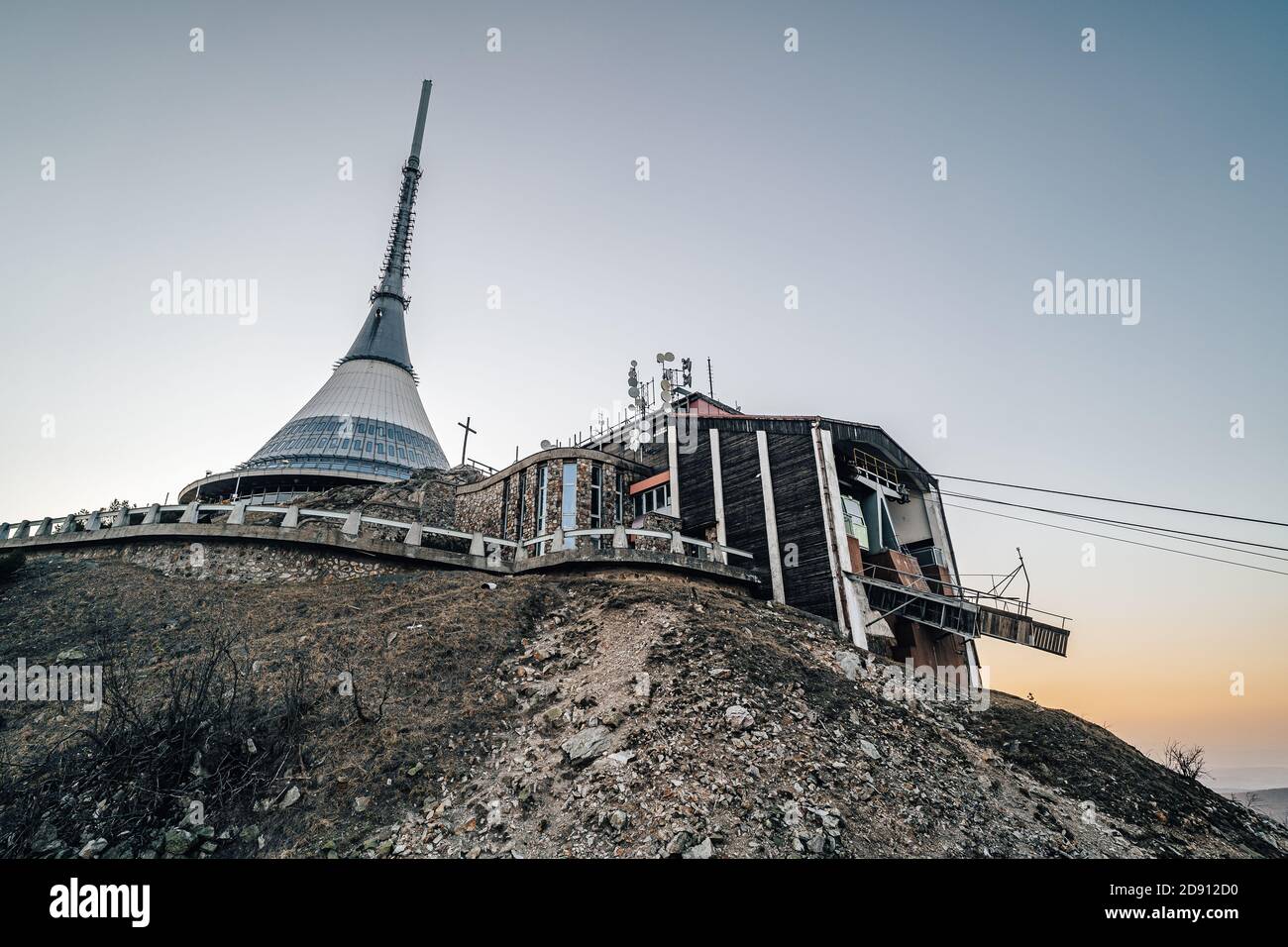 Jested mountain, hotel building on the summit Stock Photo - Alamy