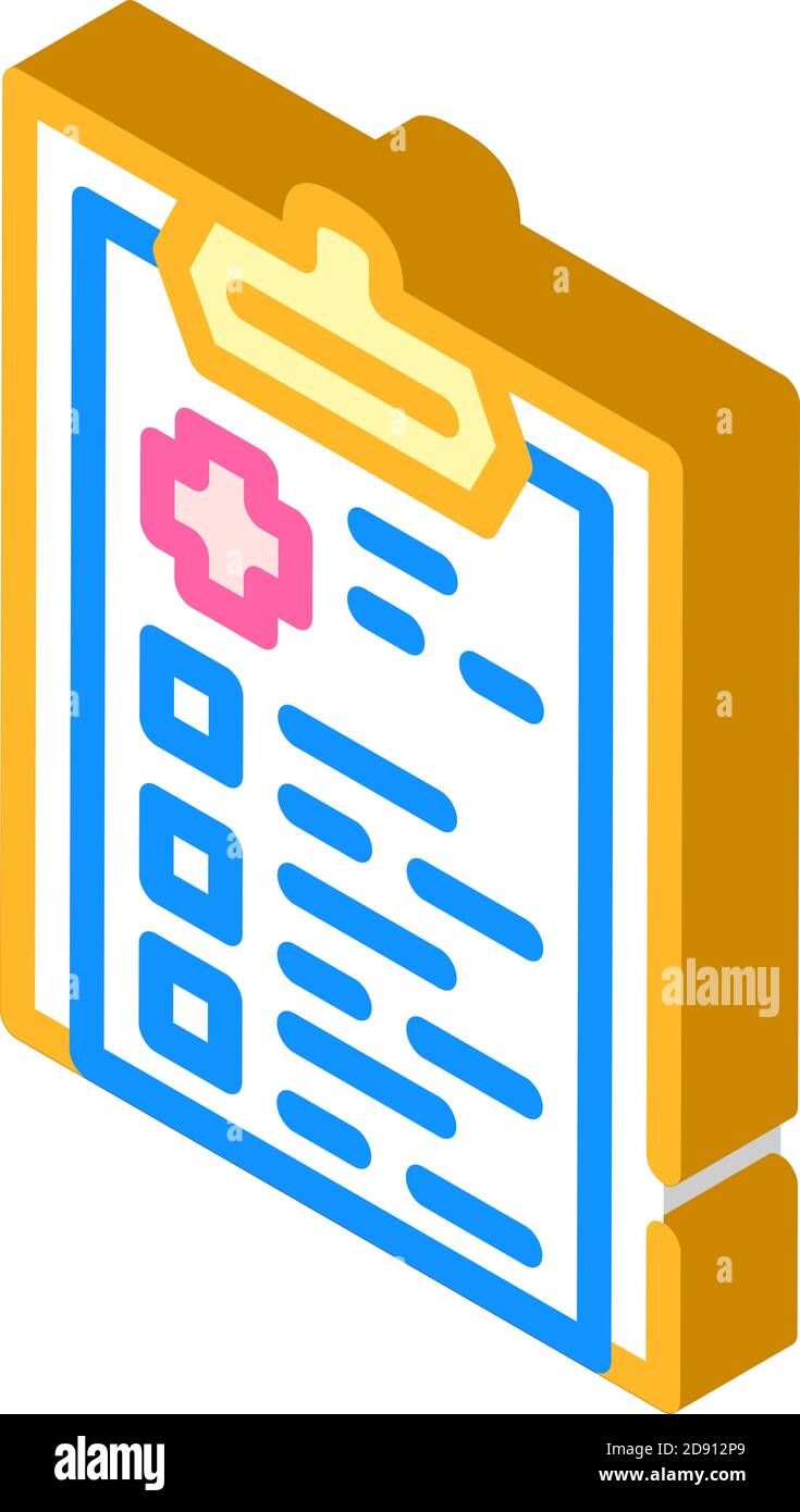 medical checklist isometric icon vector illustration sign Stock Vector ...