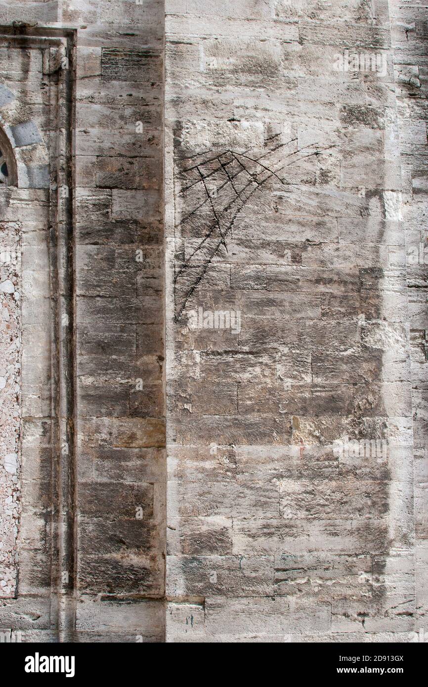 Ancient sundial on the wall of Mihrimah Sultan Mosque , Uskudar ...