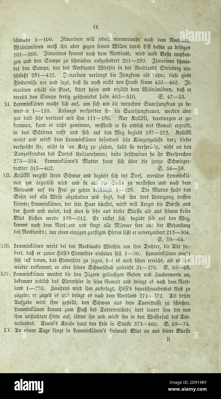 Kalewala, das National-Epos der Finnen - IX Stock Photo - Alamy