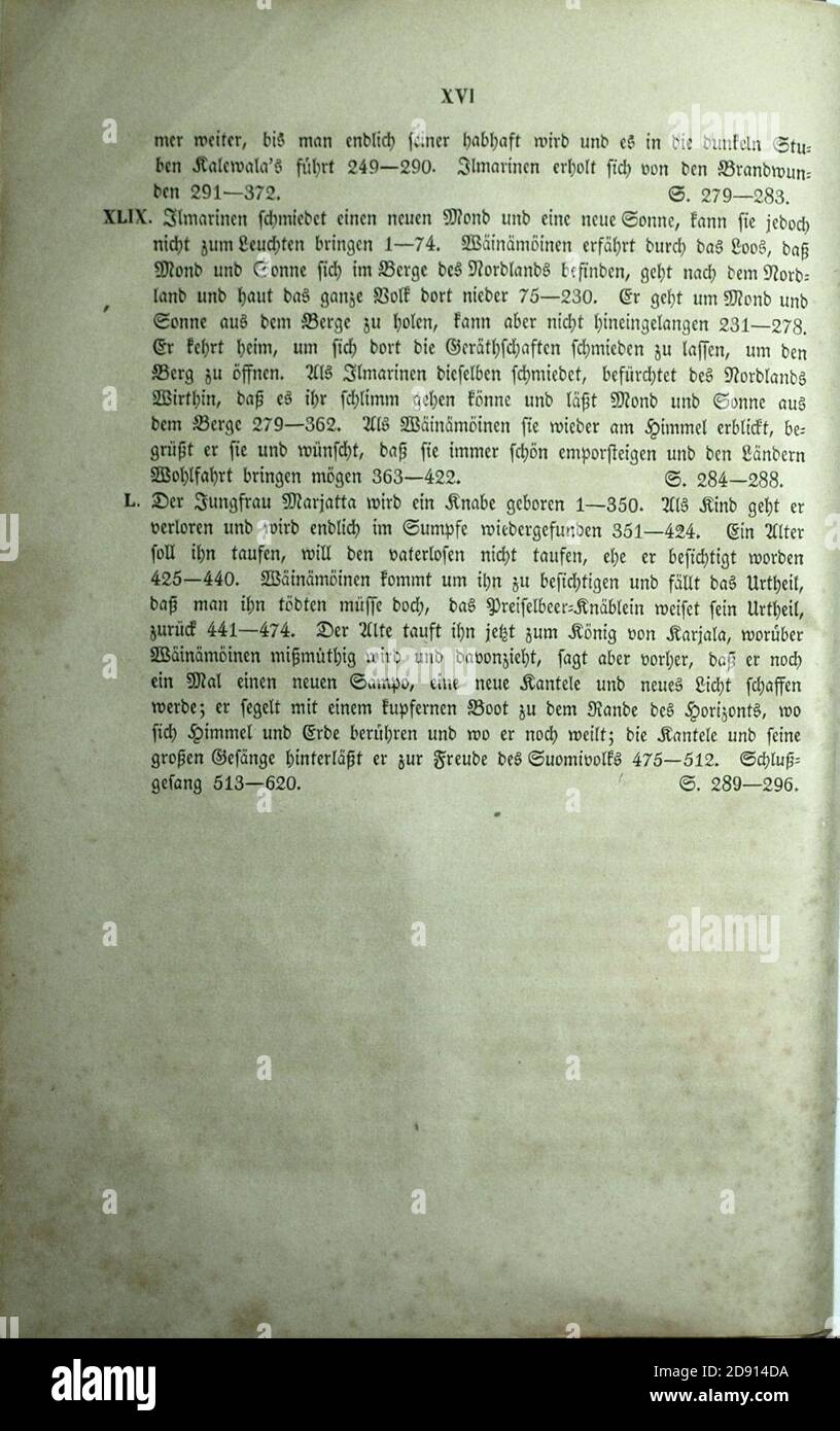 Kalewala, das National-Epos der Finnen - XVI Stock Photo - Alamy