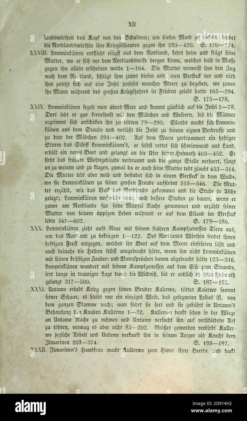 Kalewala, das National-Epos der Finnen - XII Stock Photo - Alamy