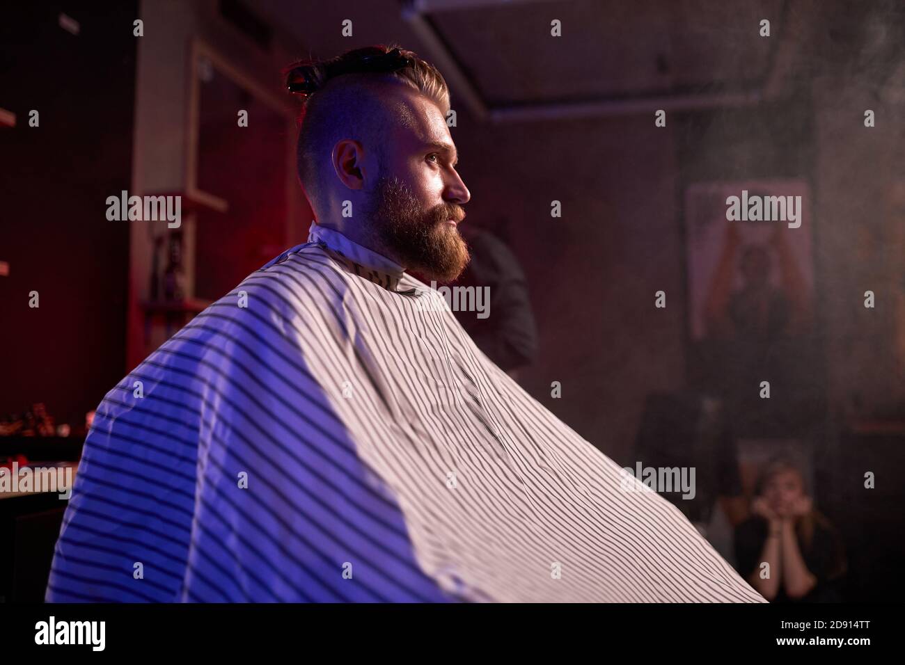 Barber waiting customer hi-res stock photography and images - Alamy