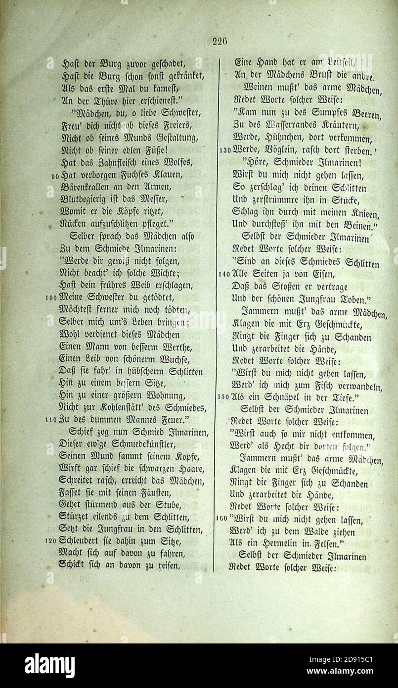 Kalewala, das National-Epos der Finnen - 226 Stock Photo - Alamy