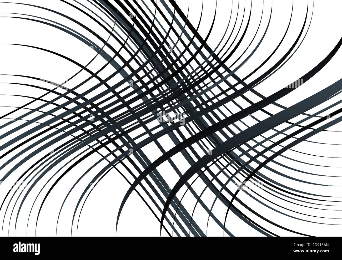 Grid Mesh Of Wavy Undulating Waving Billowy Lines Abstract Black And White Grayscale