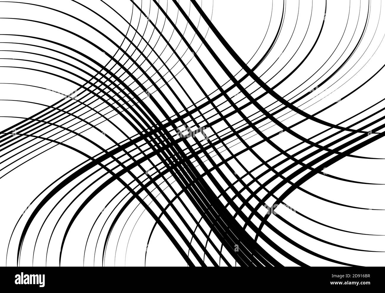 Grid, mesh of wavy, undulating, waving, billowy lines. Abstract black ...