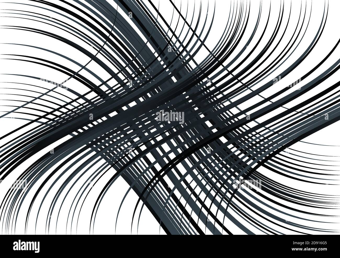 Grid, mesh of wavy, undulating, waving, billowy lines. Abstract black ...