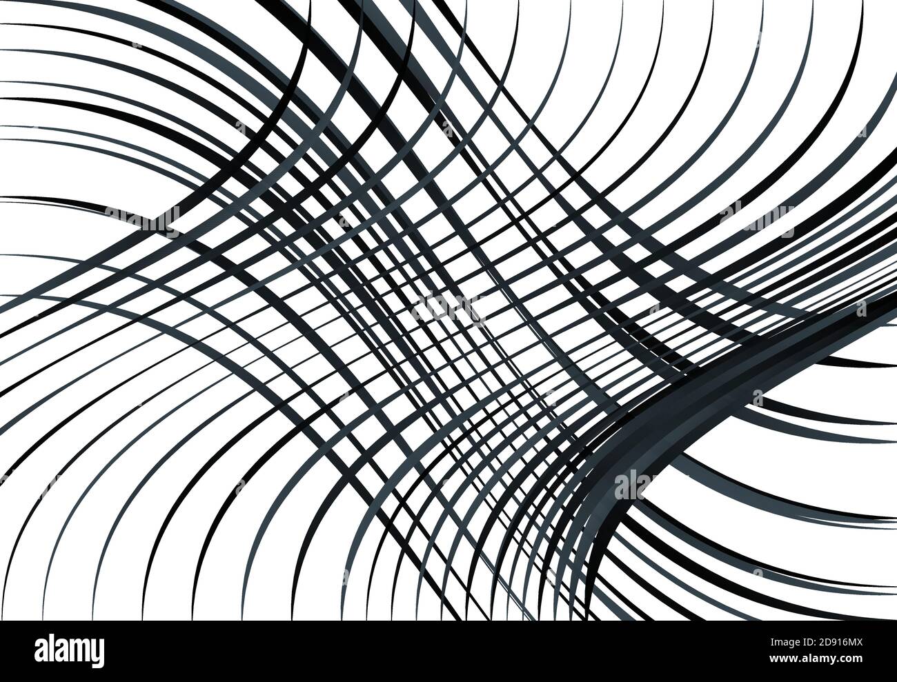 Grid Mesh Of Wavy Undulating Waving Billowy Lines Abstract Black And White Grayscale