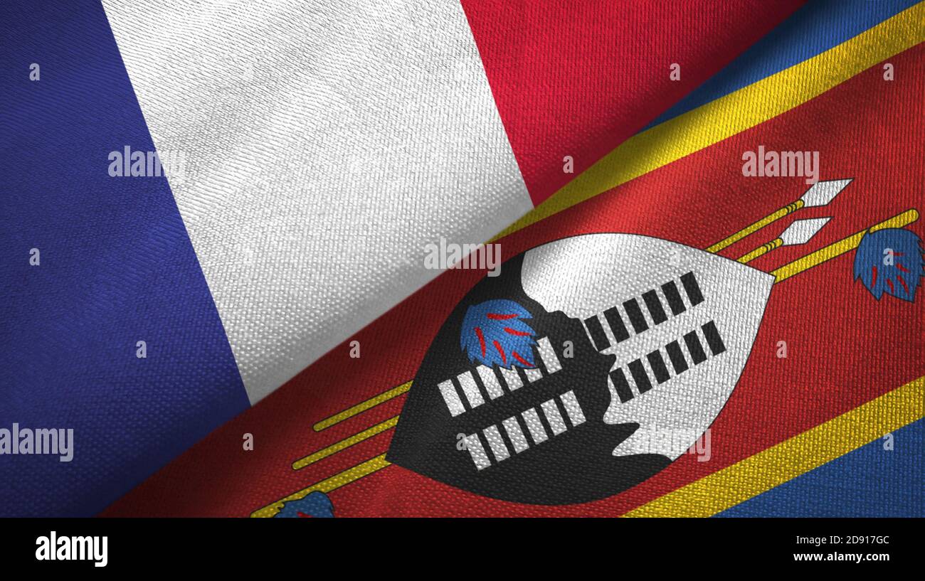 France and Eswatini Swaziland two flags textile cloth Stock Photo - Alamy