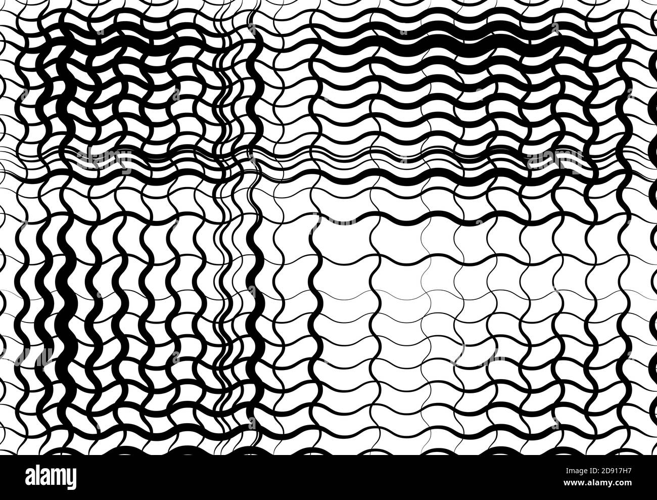 Grid Mesh Of Wavy Undulating Waving Billowy Lines Abstract Black And White Grayscale