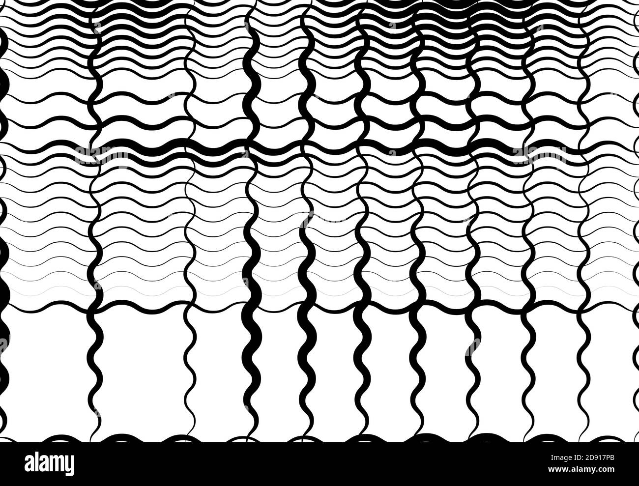 Grid, mesh of wavy, undulating, waving, billowy lines. Abstract black ...