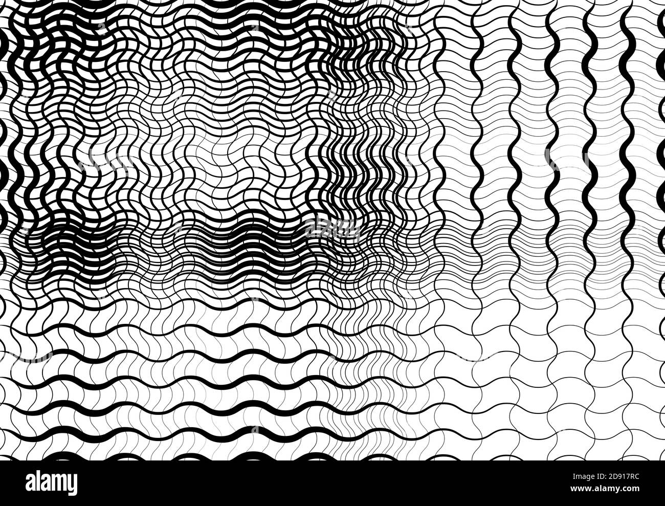 Grid Mesh Of Wavy Undulating Waving Billowy Lines Abstract Black And White Grayscale