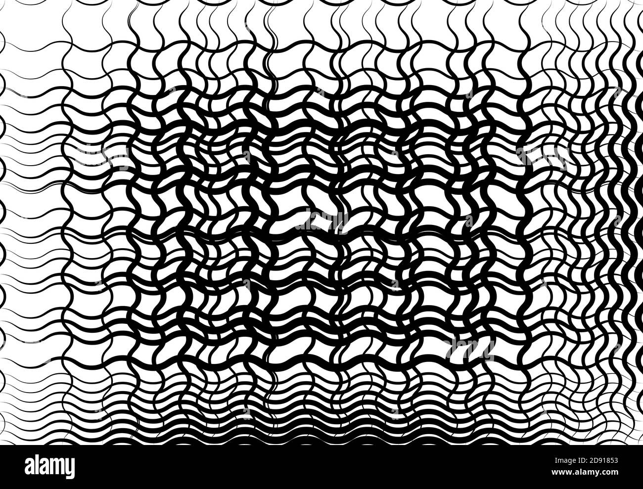 Grid Mesh Of Wavy Undulating Waving Billowy Lines Abstract Black And White Grayscale