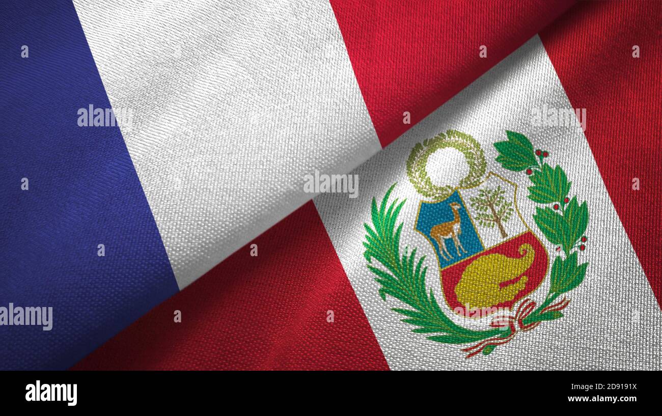 France and Peru two flags textile cloth, fabric texture Stock Photo - Alamy