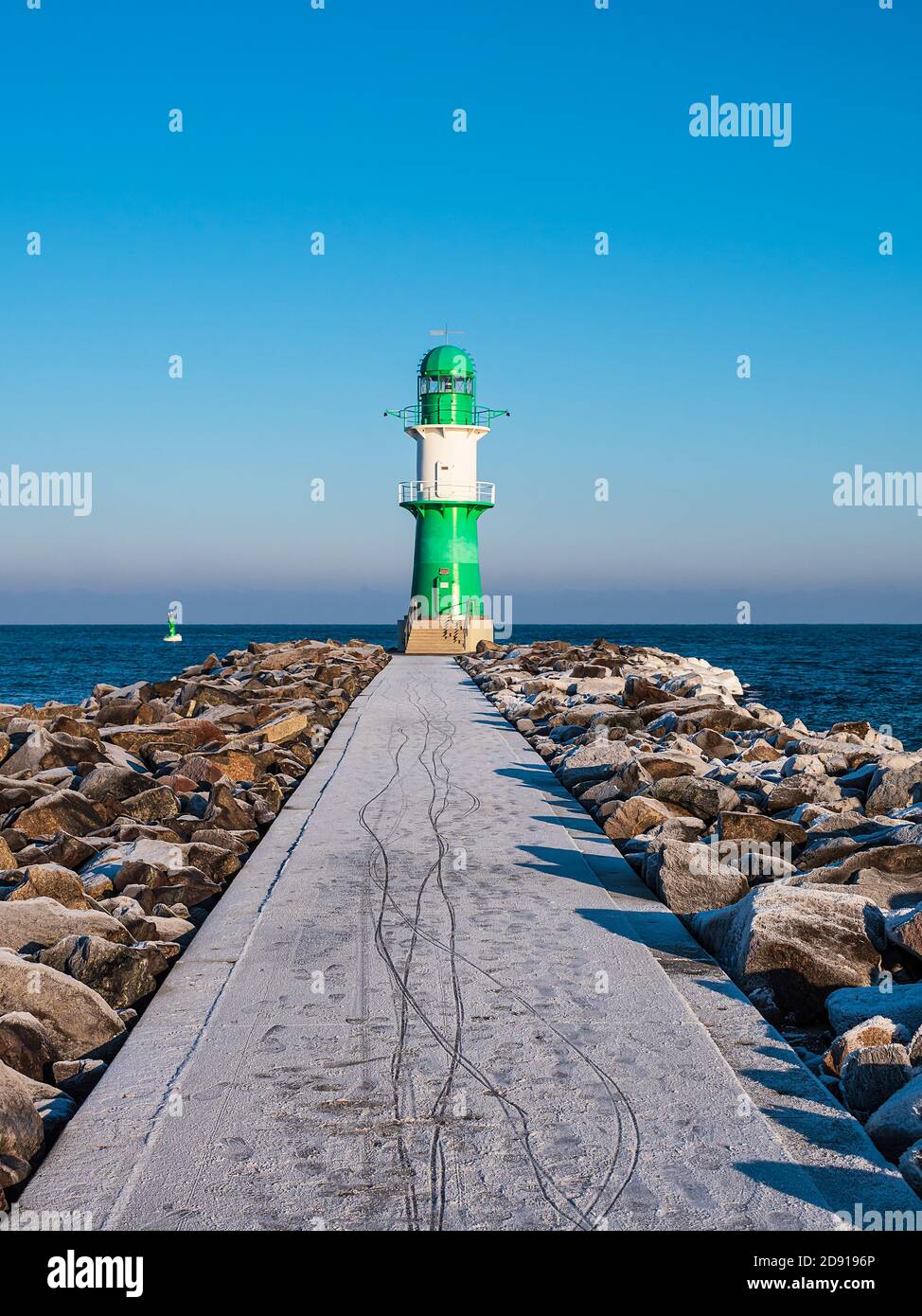 The mole in winter time in Warnemuende, Germany Stock Photo - Alamy
