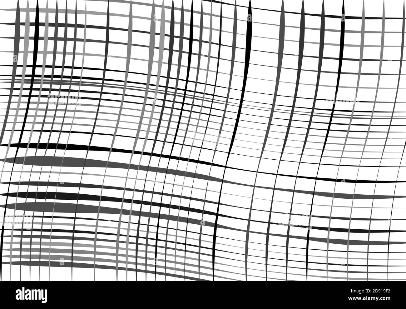 Grid, mesh of wavy, undulating, waving, billowy lines. Abstract black ...