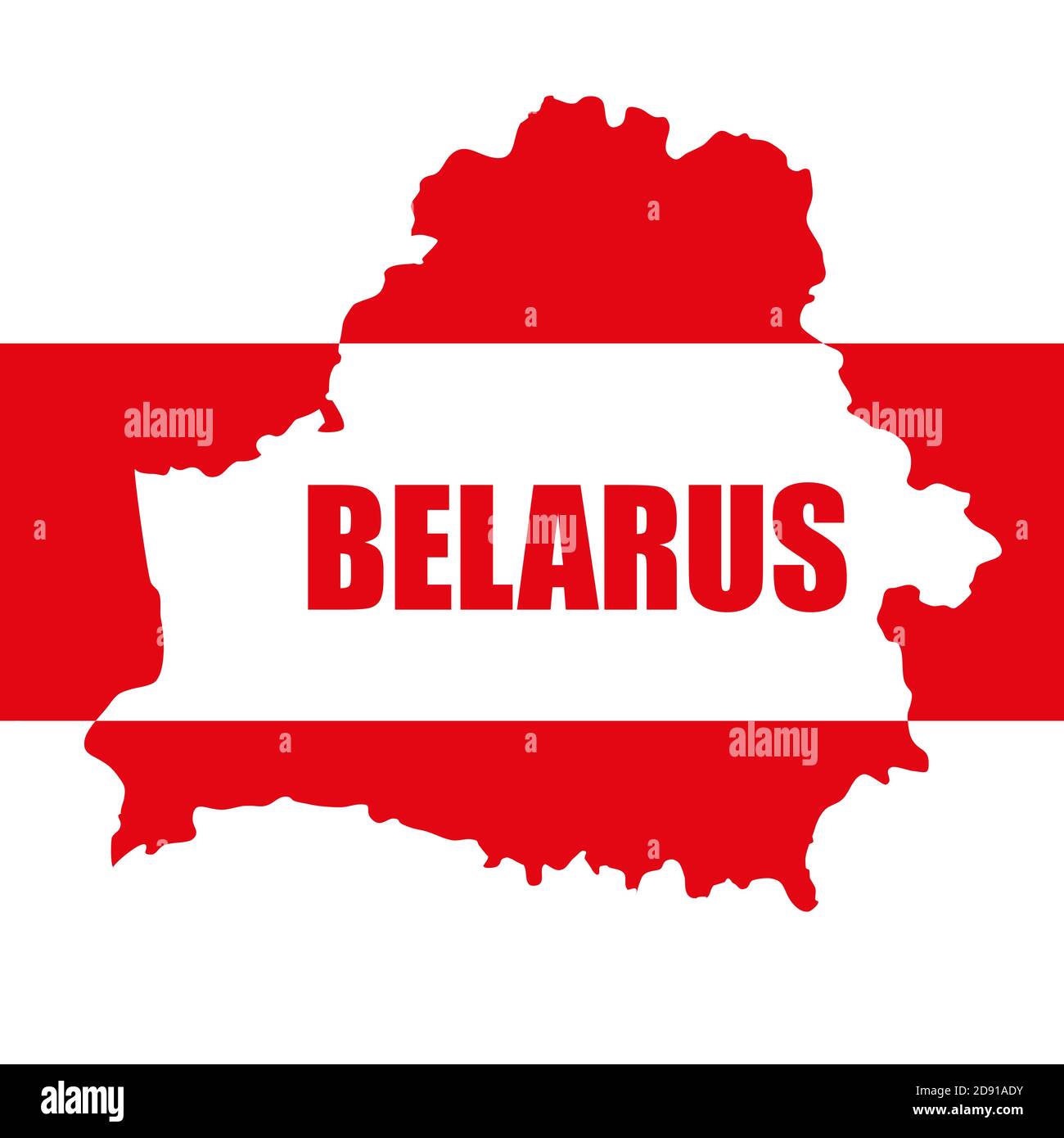 Vector map of Belarus. Word Belarus. Silhouette. Red and white ...