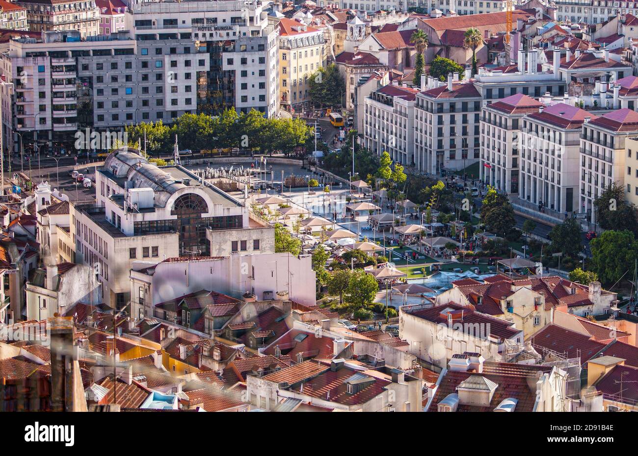 Lisboa Market place in miniature perspective Stock Photo - Alamy