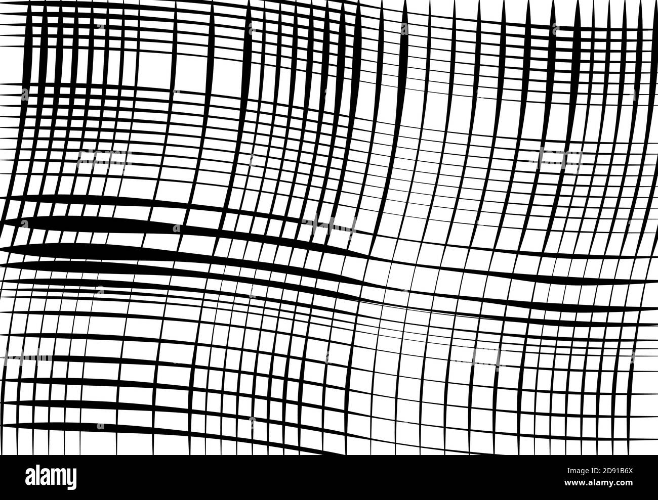 Grid, mesh of wavy, undulating, waving, billowy lines. Abstract black ...