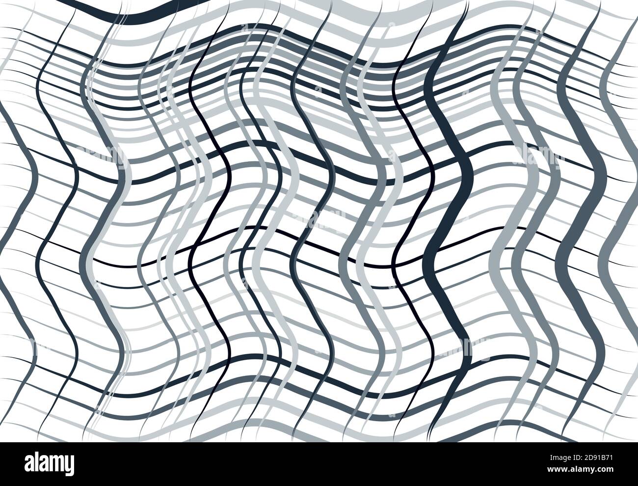 Grid, mesh of wavy, undulating, waving, billowy lines. Abstract black ...