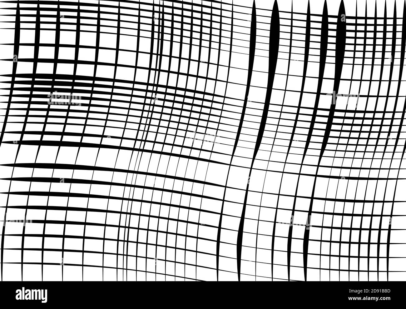 Grid, mesh of wavy, undulating, waving, billowy lines. Abstract black ...