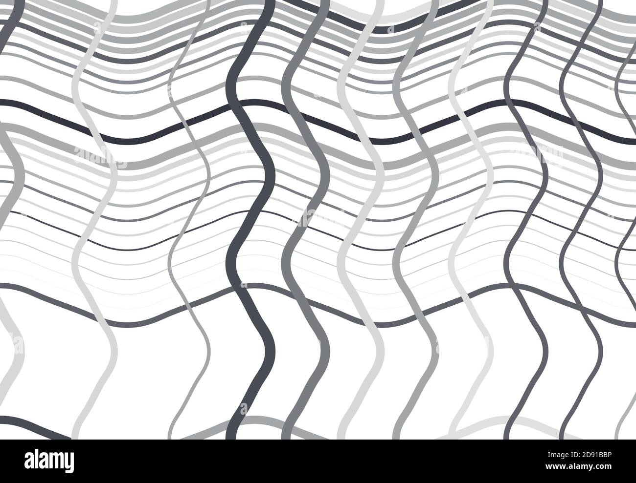 Grid, mesh of wavy, undulating, waving, billowy lines. Abstract black ...