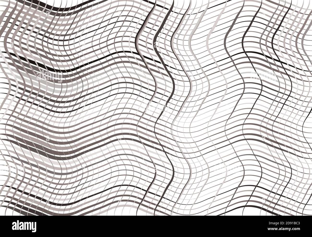 Grid, mesh of wavy, undulating, waving, billowy lines. Abstract black ...