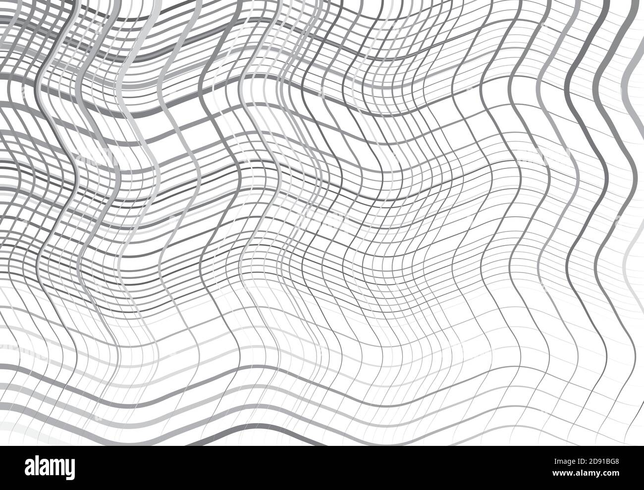 Grid, mesh of wavy, undulating, waving, billowy lines. Abstract black ...