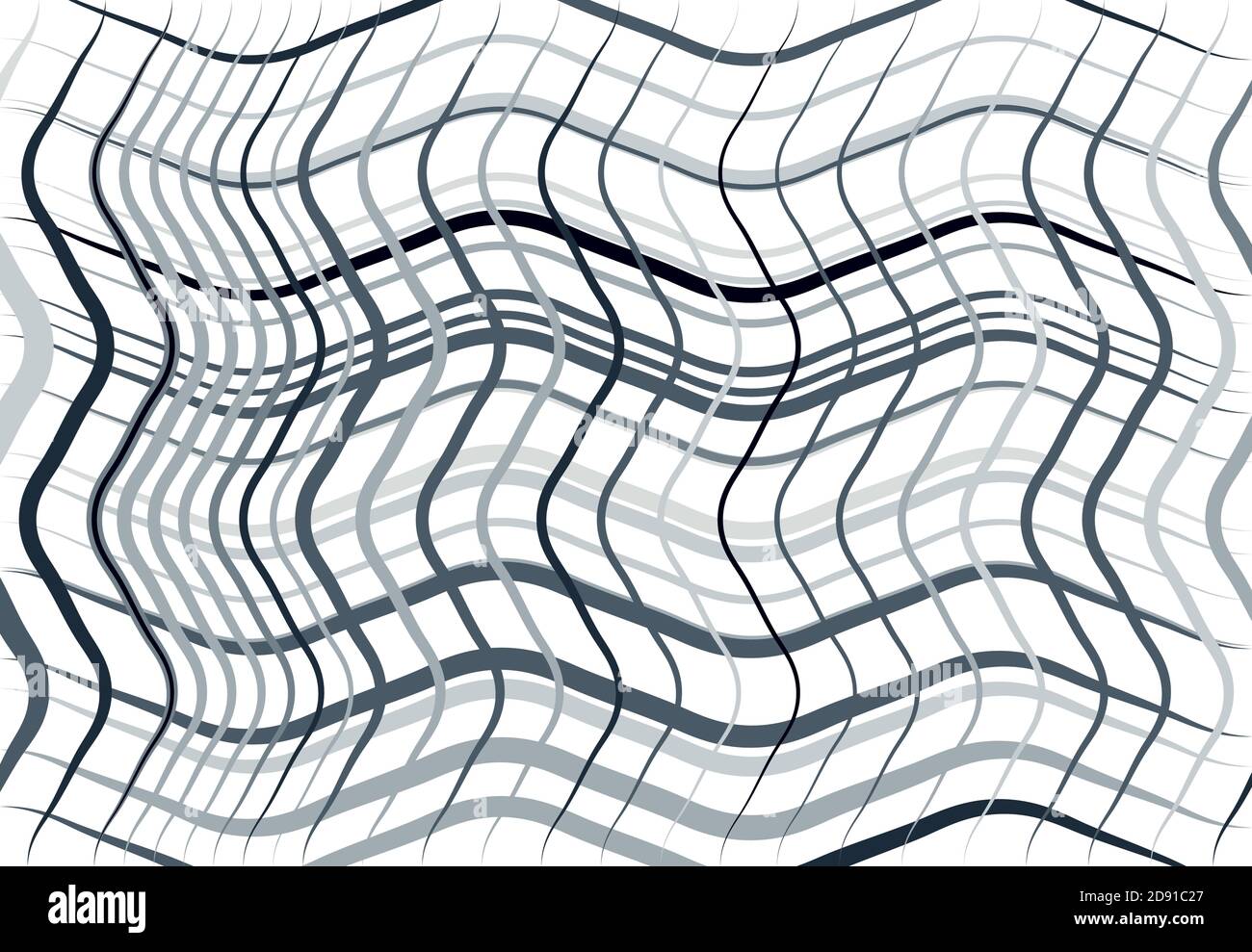 Grid, mesh of wavy, undulating, waving, billowy lines. Abstract black ...