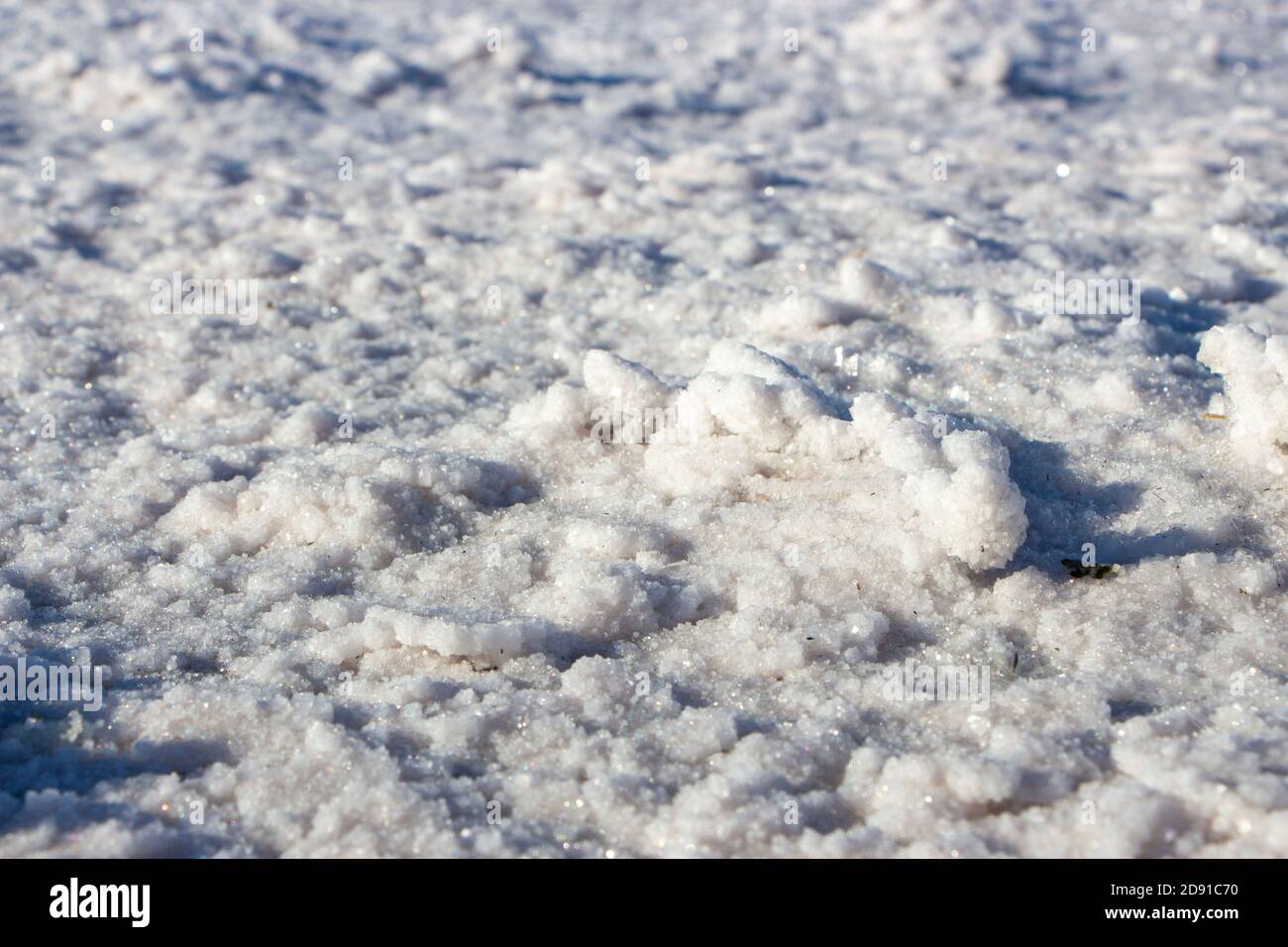 Background with the texture of salt formed on the shores of the lake ...