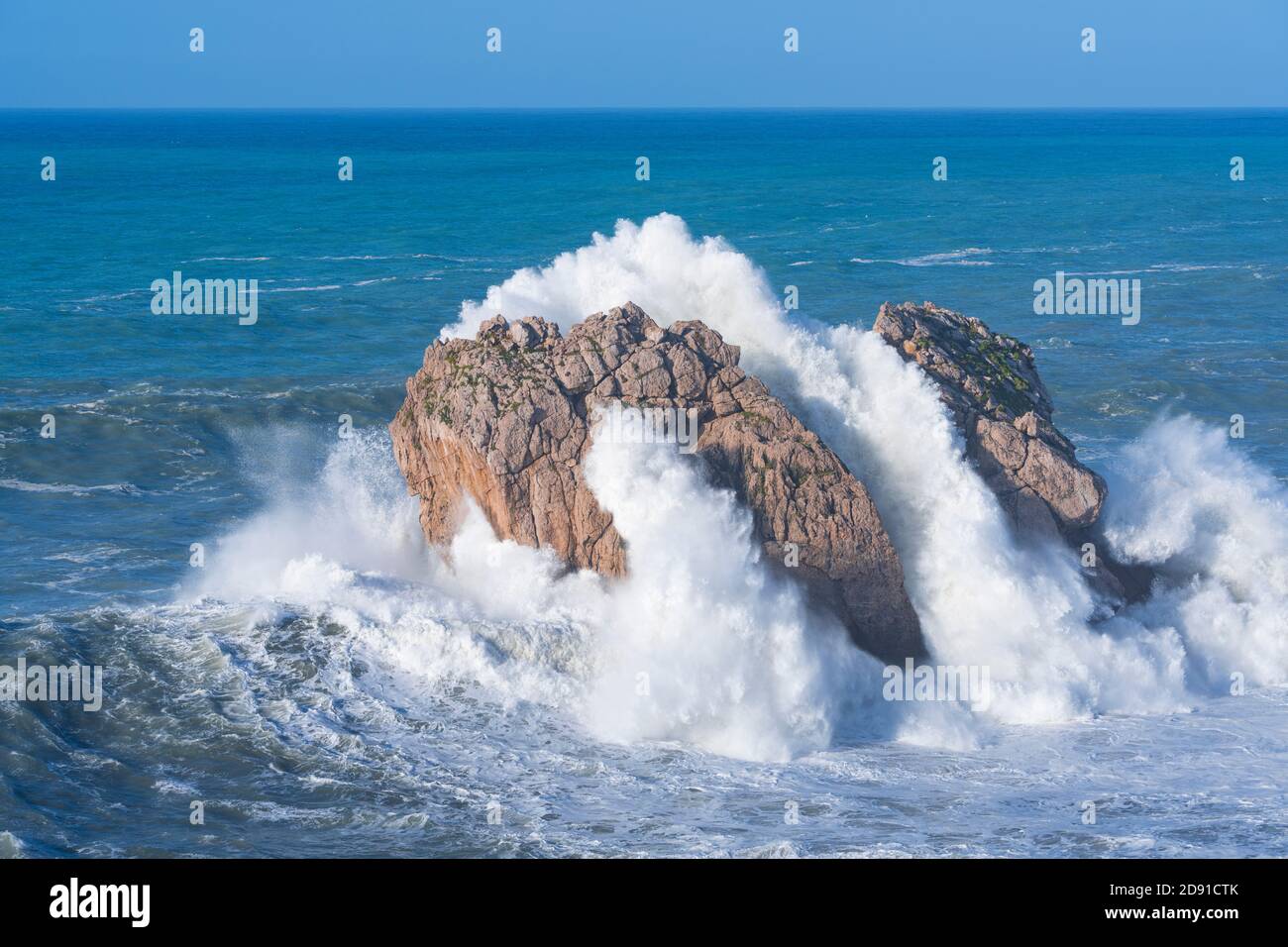 Swell in the Cantabrian Sea. Big waves in the so-called "Puerta del ...