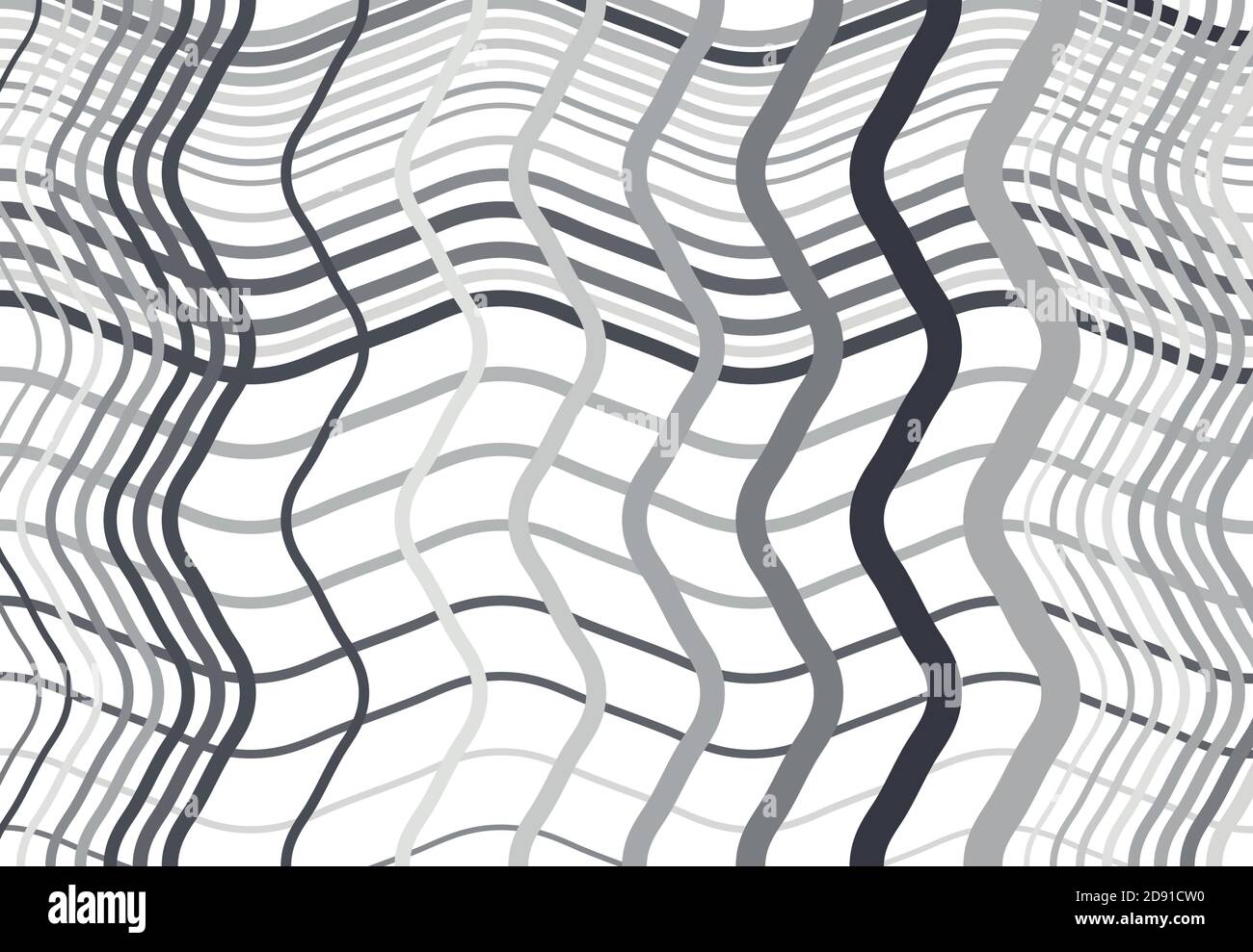 Grid, mesh of wavy, undulating, waving, billowy lines. Abstract black ...