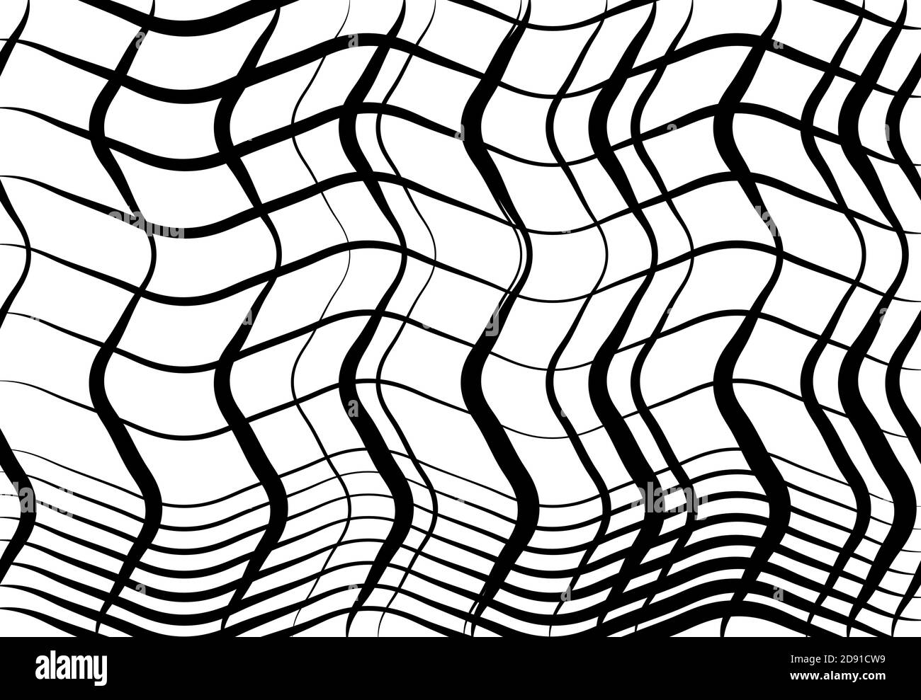 Grid, mesh of wavy, undulating, waving, billowy lines. Abstract black ...