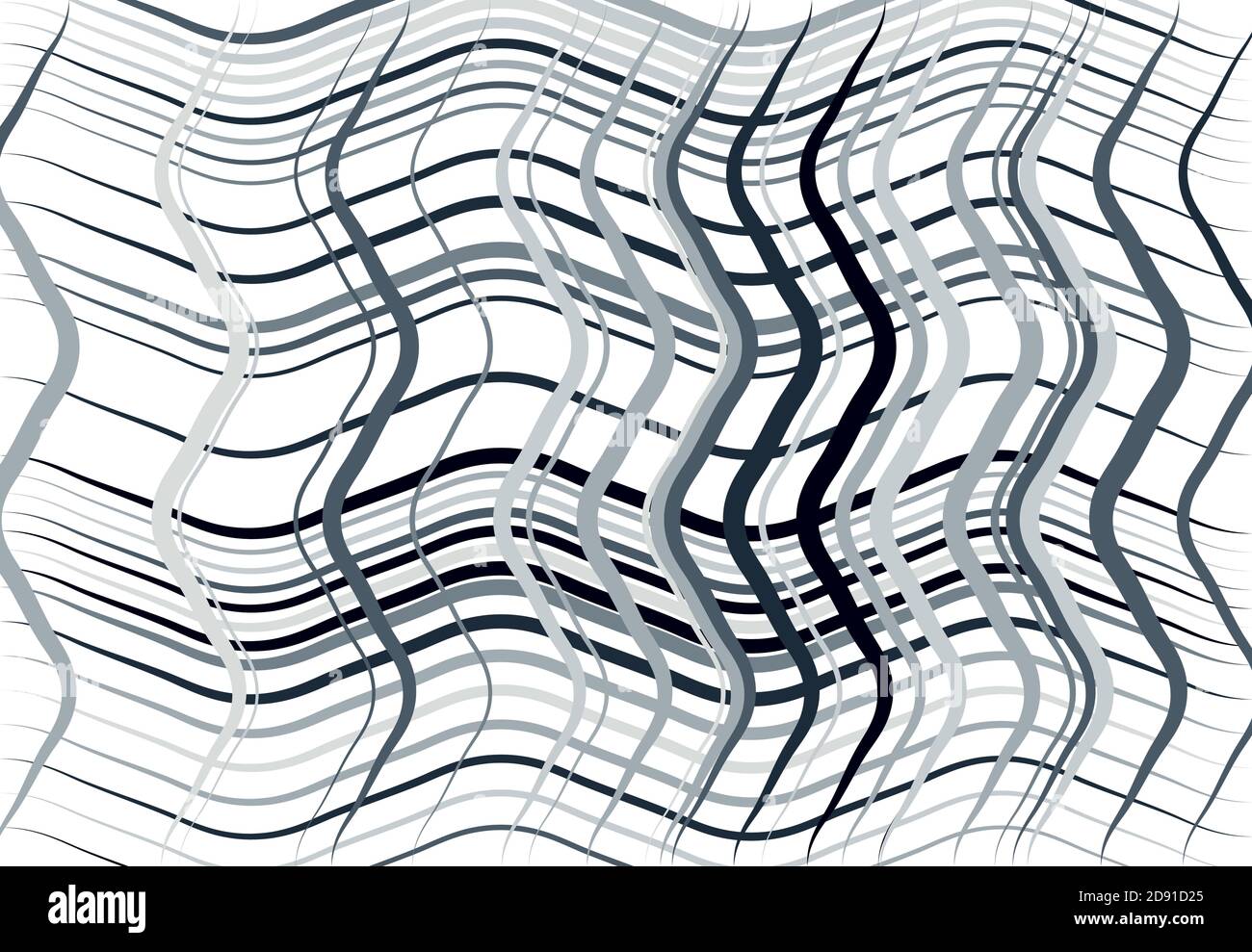 Grid Mesh Of Wavy Undulating Waving Billowy Lines Abstract Black And White Grayscale